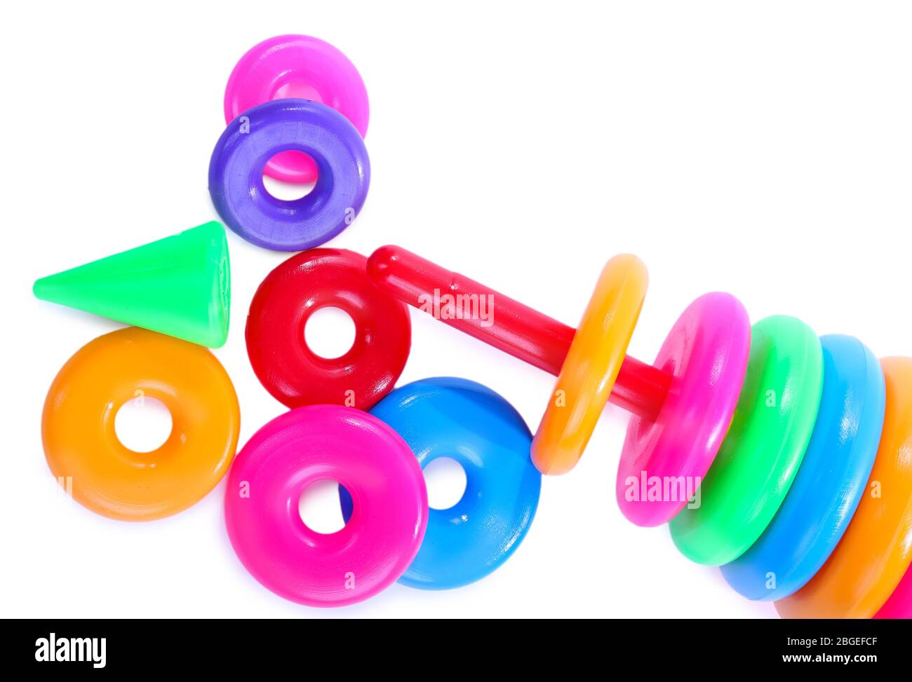 Plastic toy pyramid isolated on white Stock Photo - Alamy