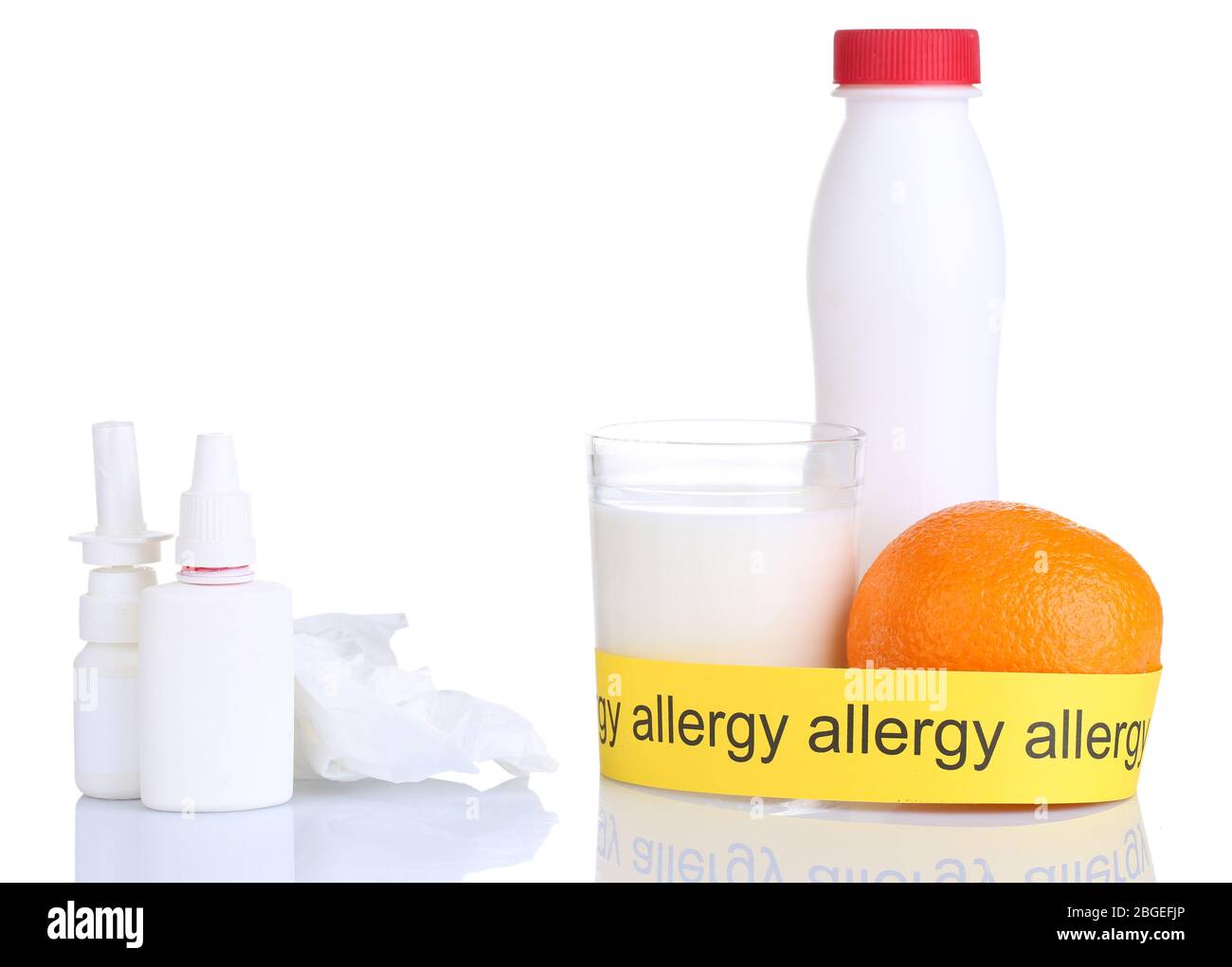 Allergenic food isolated on white Stock Photo - Alamy