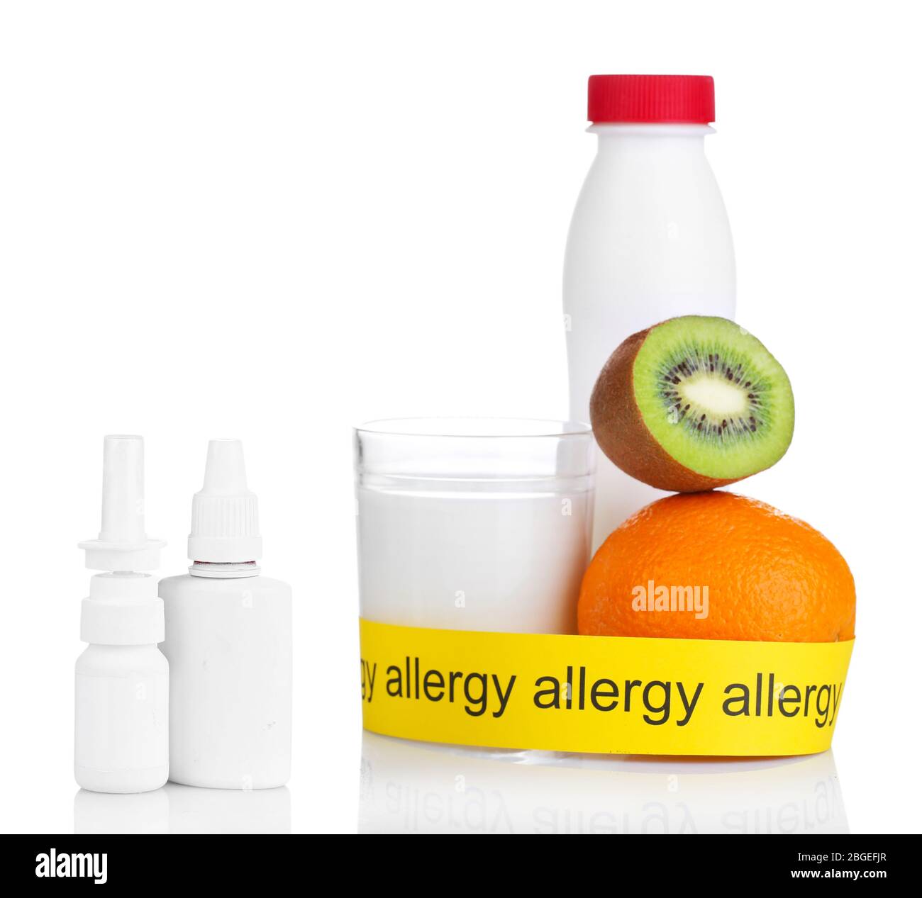 Allergenic food isolated on white Stock Photo - Alamy