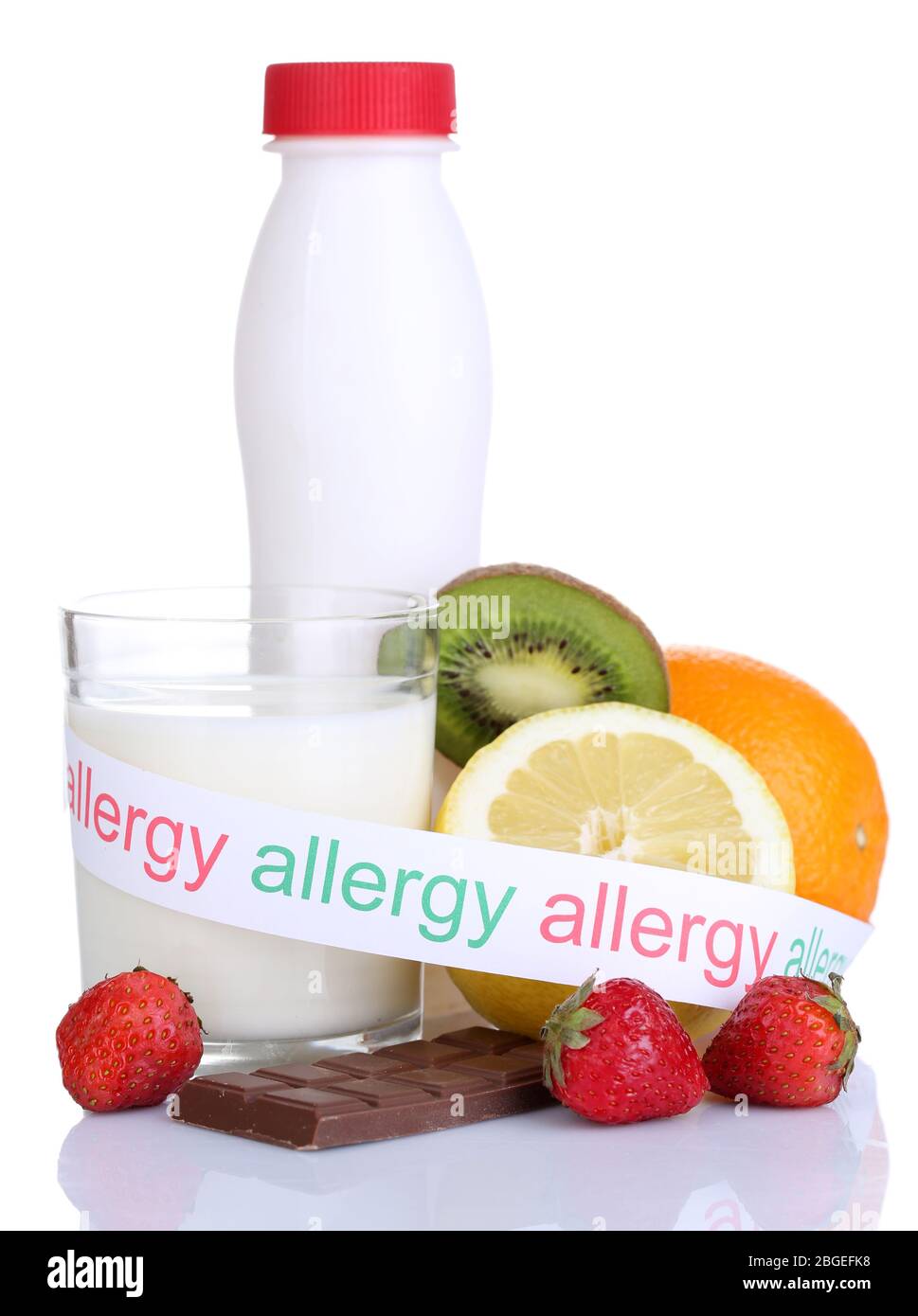 Allergenic food isolated on white Stock Photo - Alamy