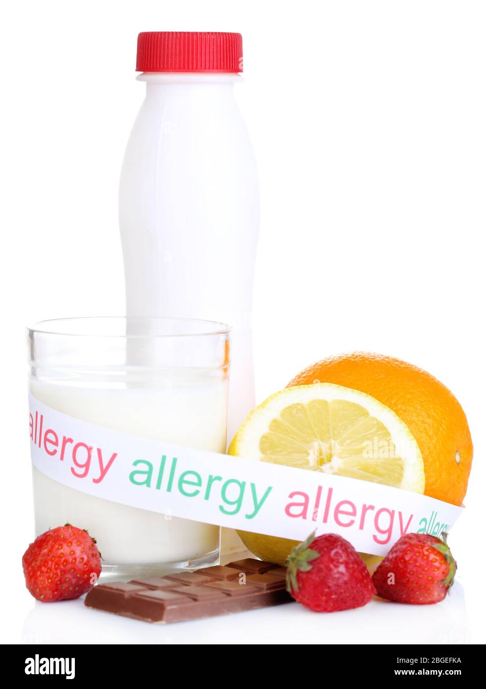 Allergenic food isolated on white Stock Photo - Alamy