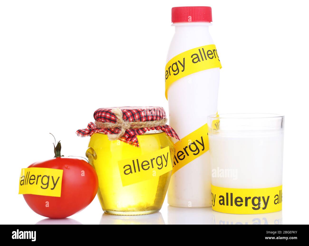 Allergenic food isolated on white Stock Photo - Alamy