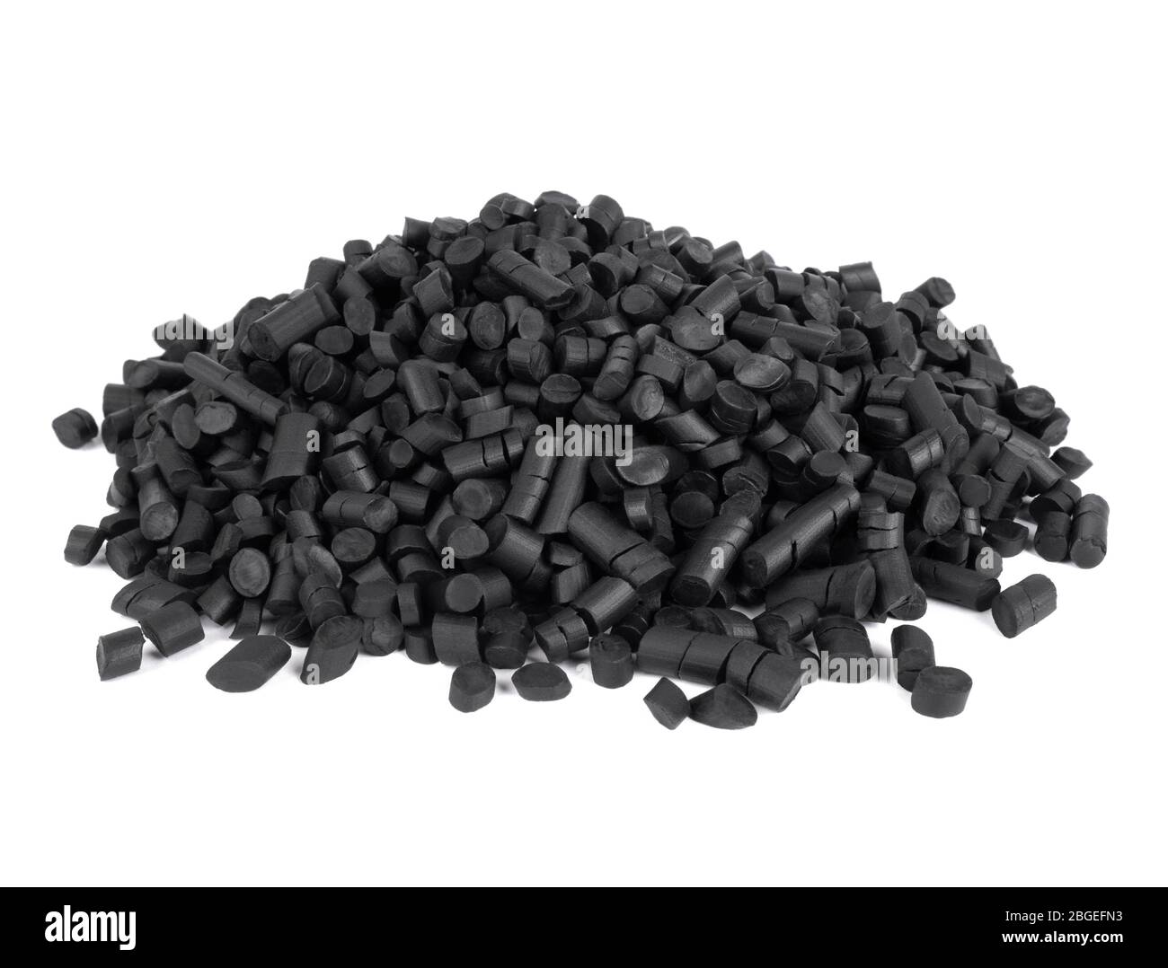 Pile of black rubber granules on white white background Stock Photo - Alamy