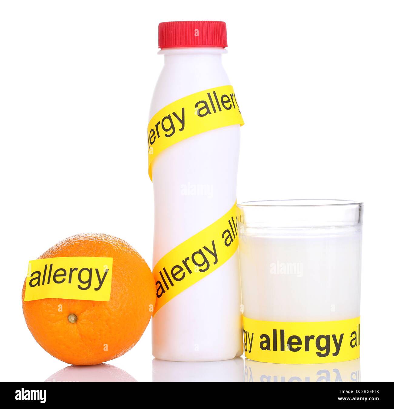 Allergenic food isolated on white Stock Photo - Alamy
