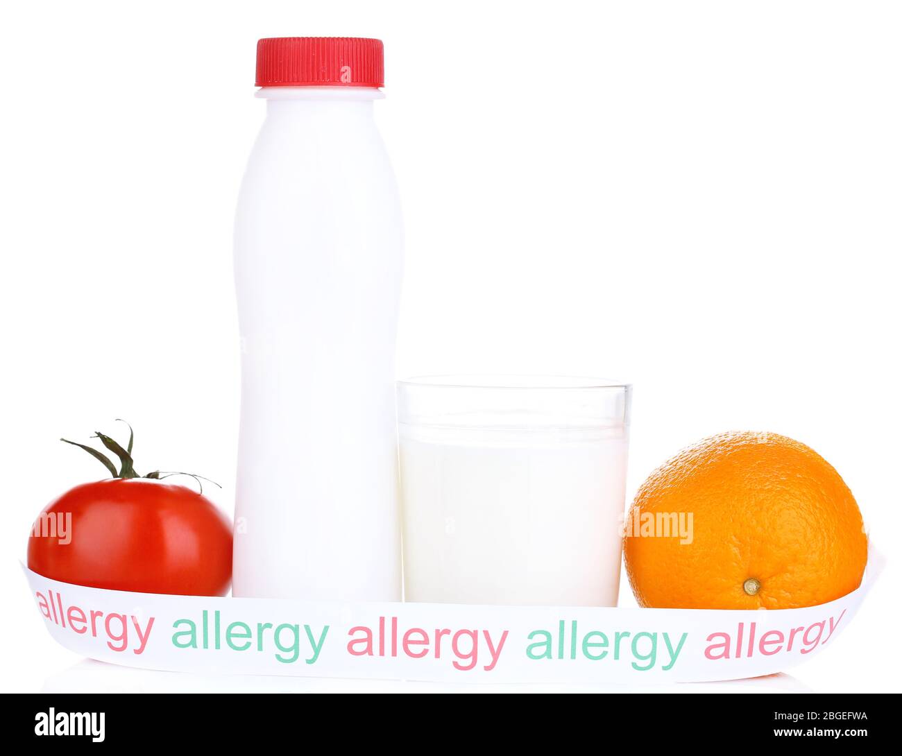 Allergenic food isolated on white Stock Photo - Alamy