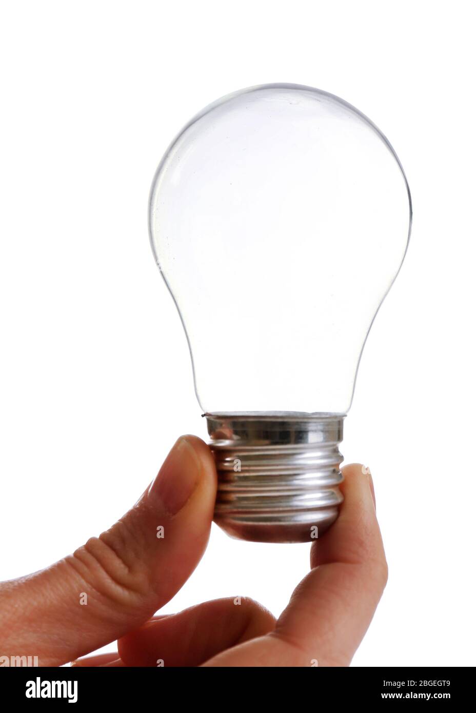 Hand holding light bulb, isolated on white Stock Photo - Alamy