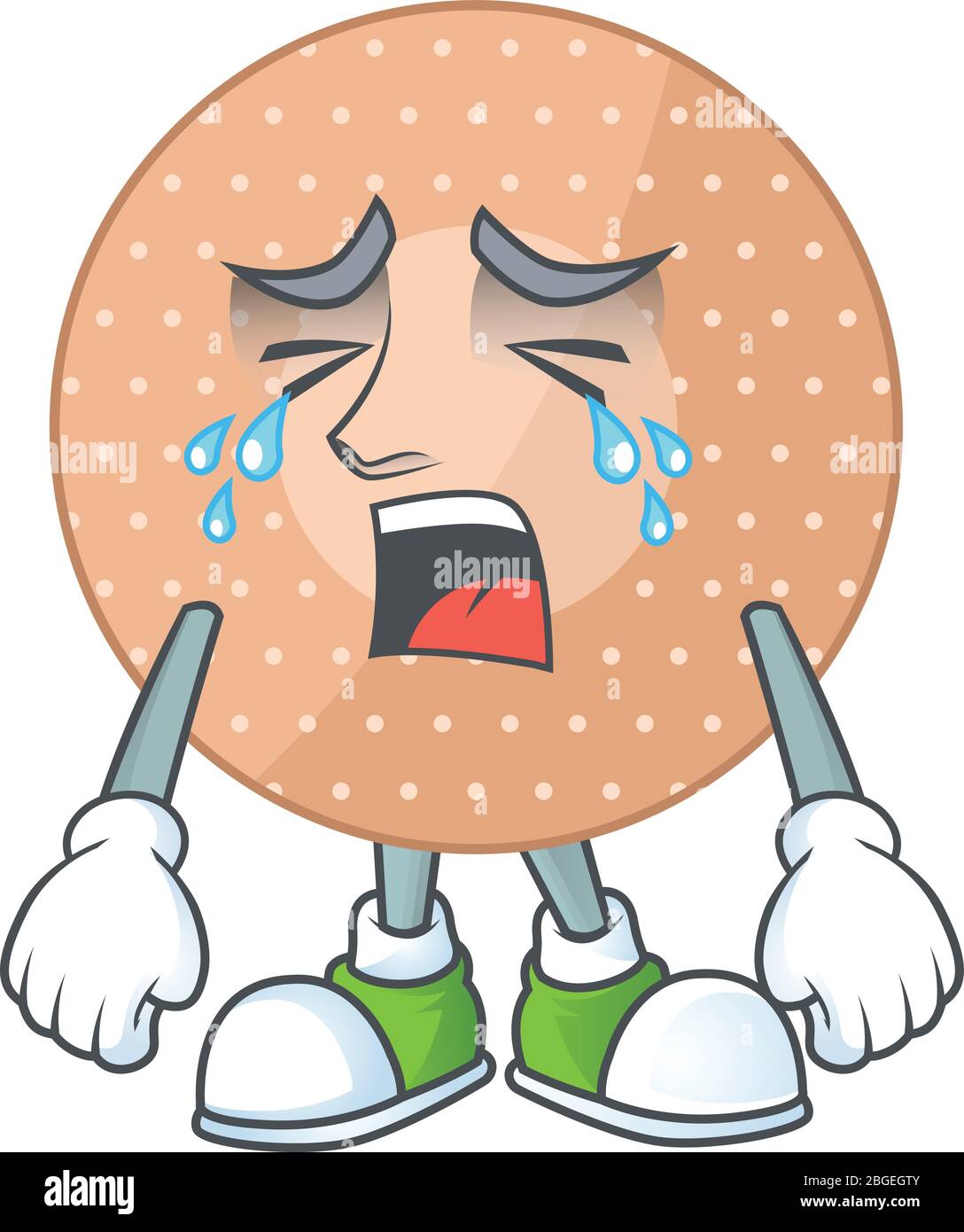 A weeping rounded bandage cartoon character concept Stock Vector Image ...