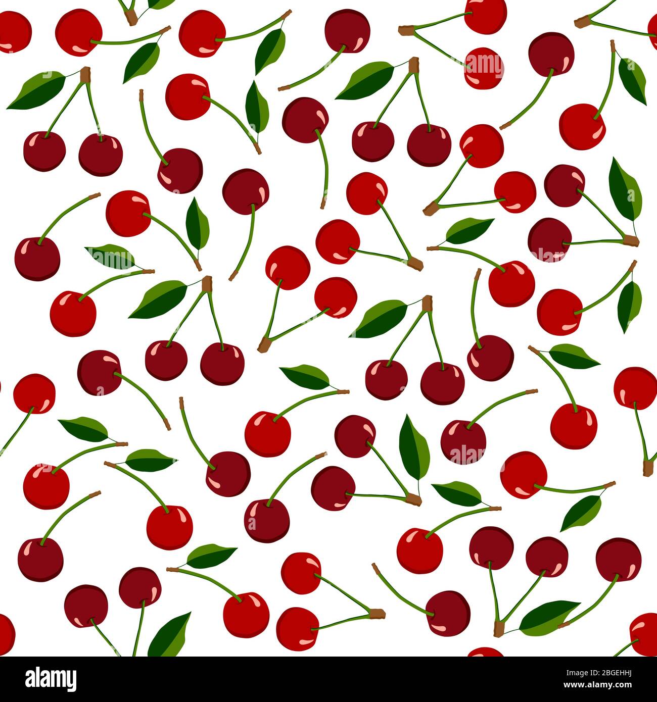 Illustration on theme big colored seamless cherry, bright berry pattern ...