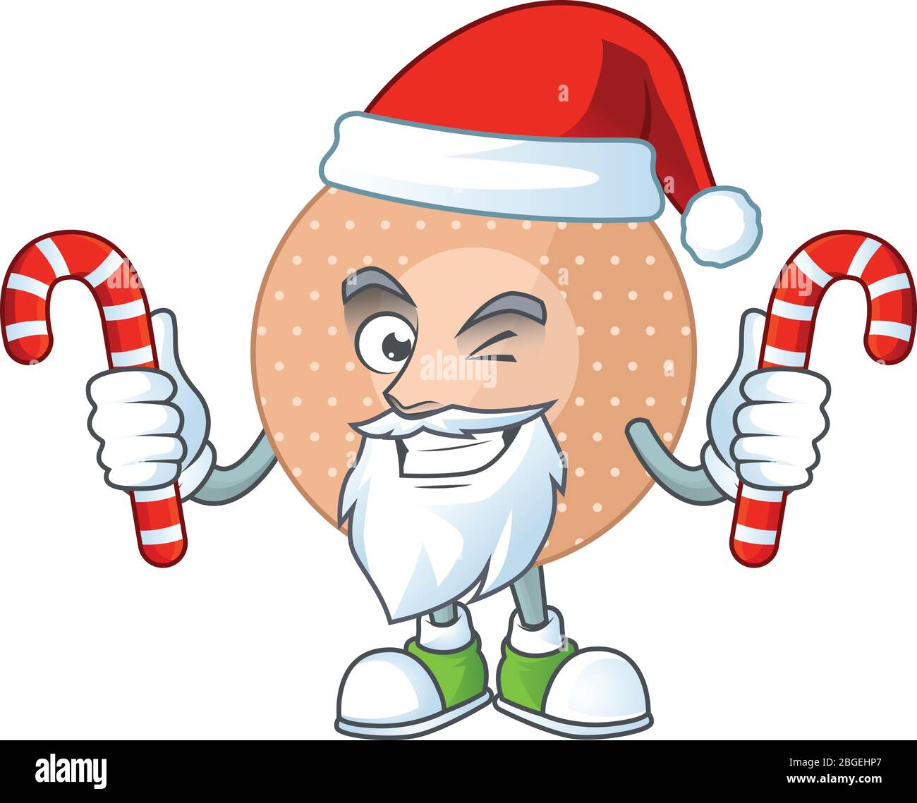 Rounded bandage humble Santa Cartoon character having candies Stock ...