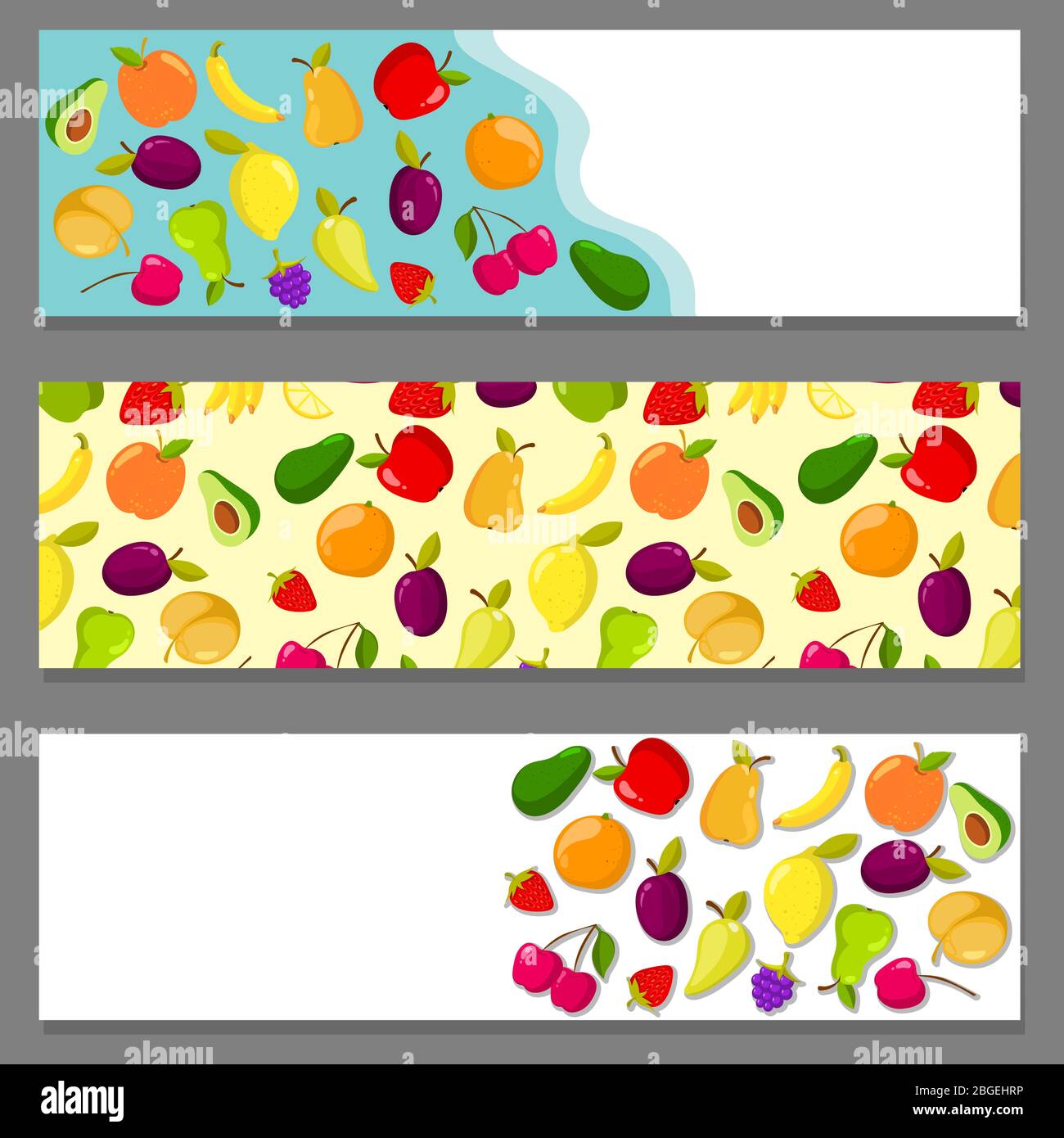 Set of horizontal banners with fruits Stock Vector Image & Art - Alamy