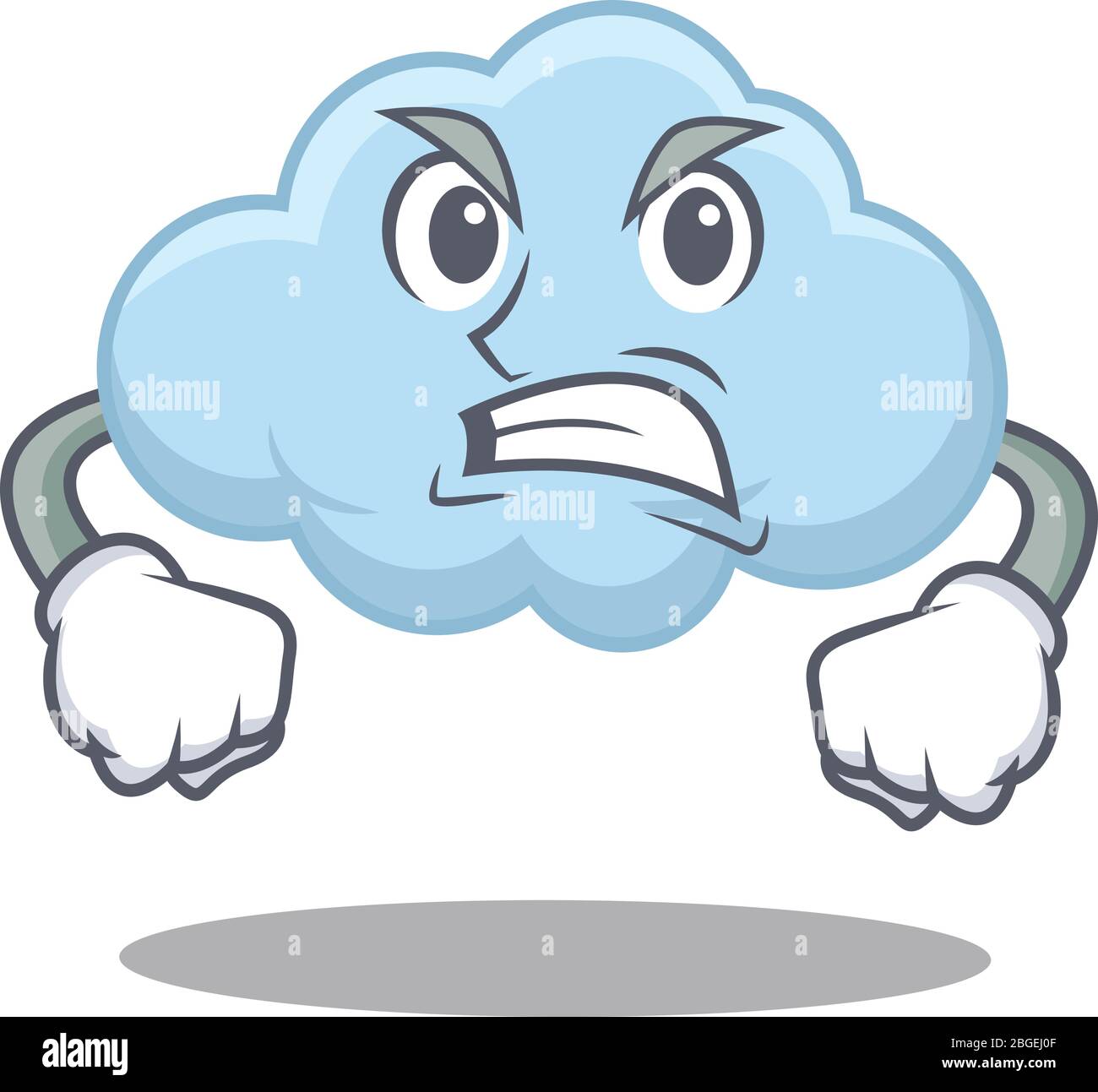 Mascot design concept of blue cloud with angry face Stock Vector Image ...
