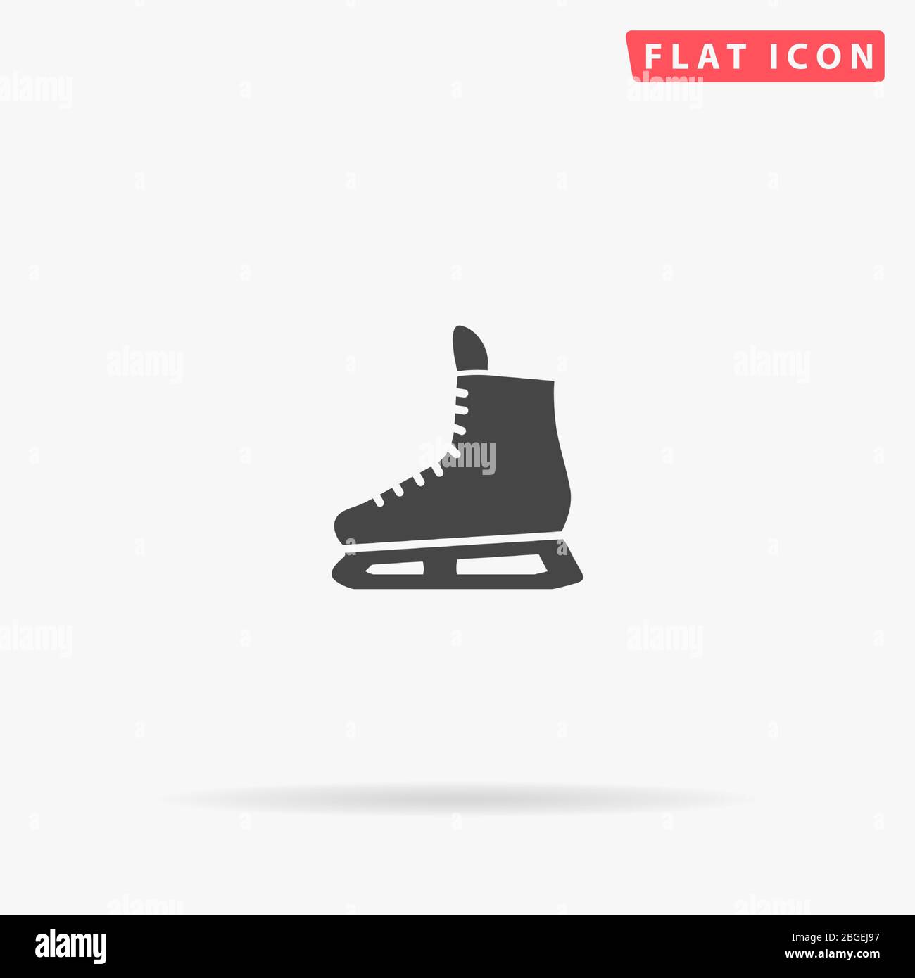 Ice Skate flat vector icon. Glyph style sign. Simple hand drawn ...