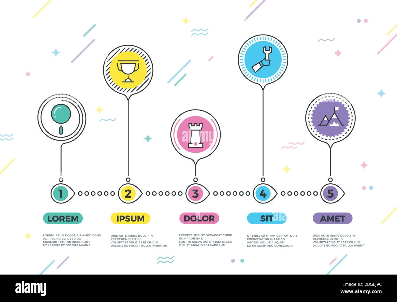 Process vector business infographic with strategy steps for company ...