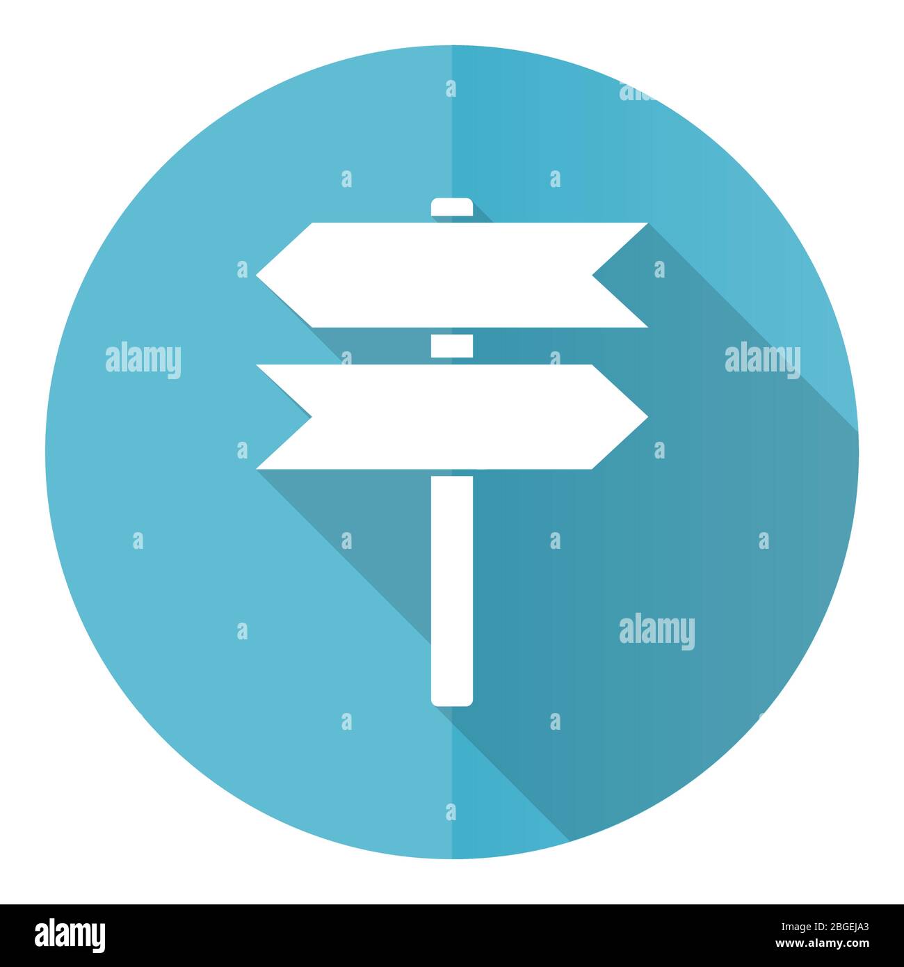 Signpost, information, post blue round flat design vector icon isolated ...