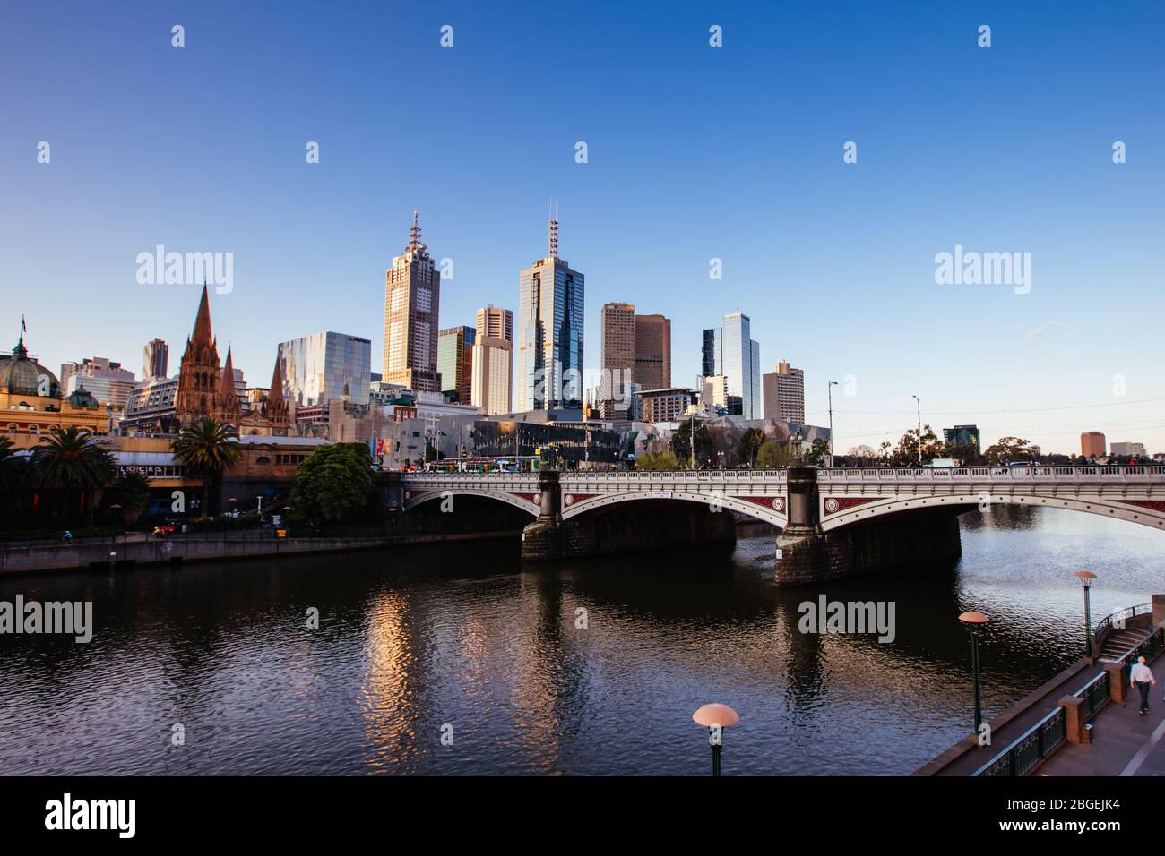 Melbourne Skyline at Sunset Stock Photo - Alamy