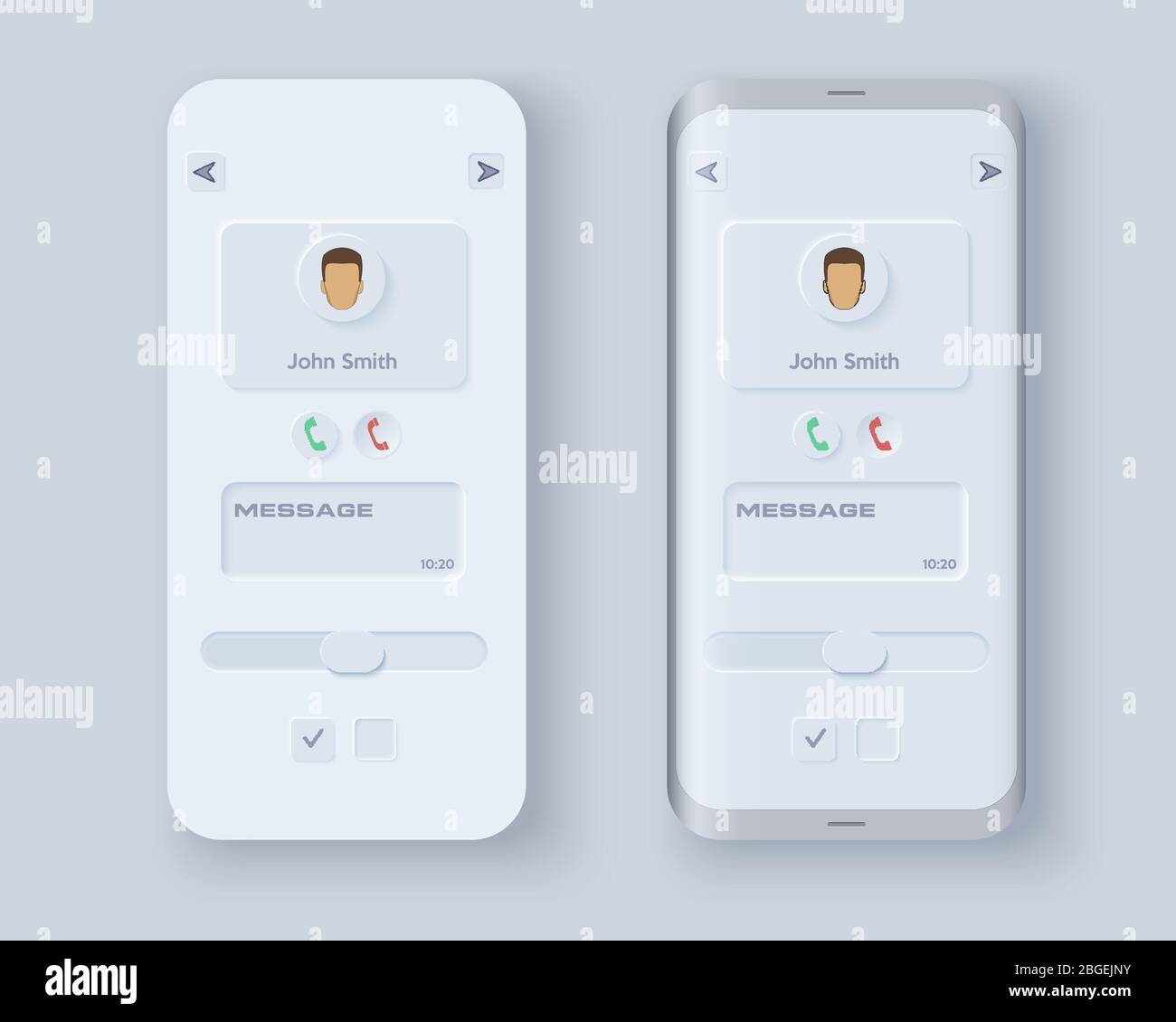 Neumorph UI kit on device screen Stock Vector Image & Art - Alamy