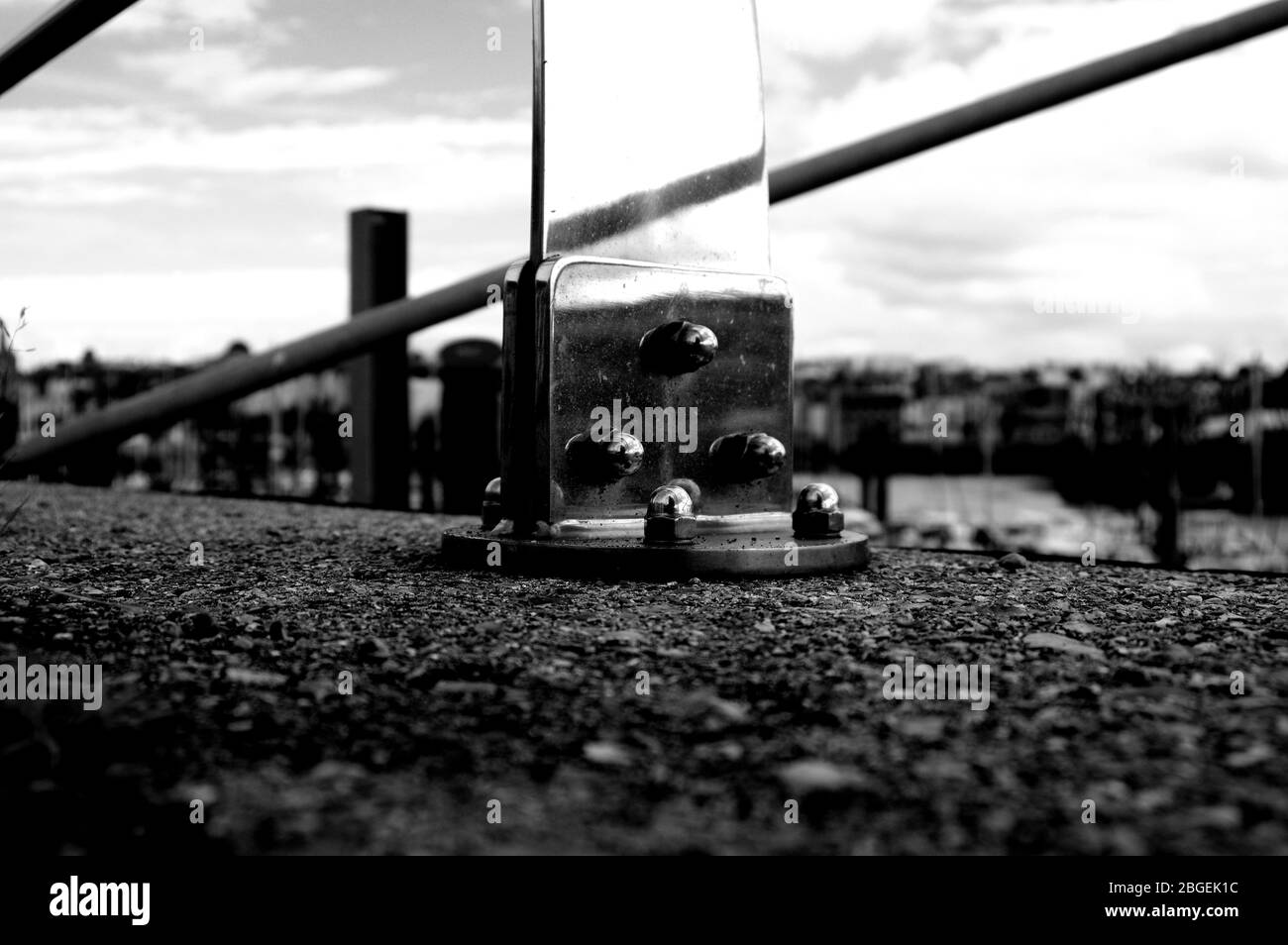 Stainless steel metal railings outdoor Stock Photo - Alamy