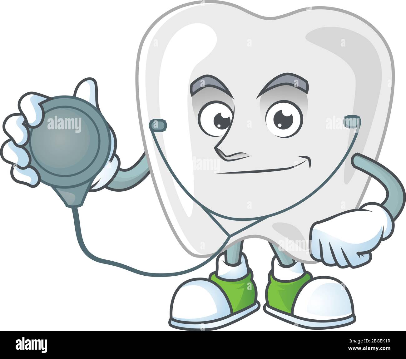 A dedicated Doctor teeth Cartoon character with stethoscope Stock ...