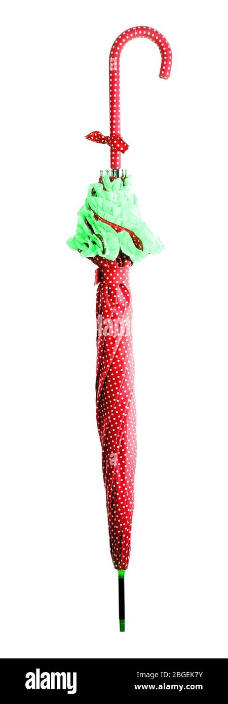 Red umbrella isolated on white Stock Photo - Alamy
