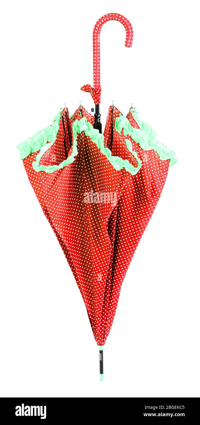 Red umbrella isolated on white Stock Photo - Alamy
