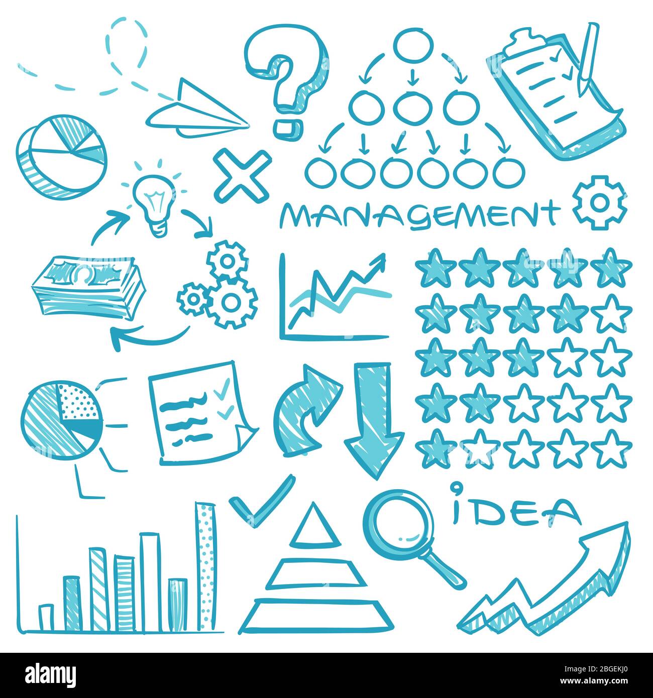 Hand drawn finance graphs and doodle business charts vector set. Chart ...