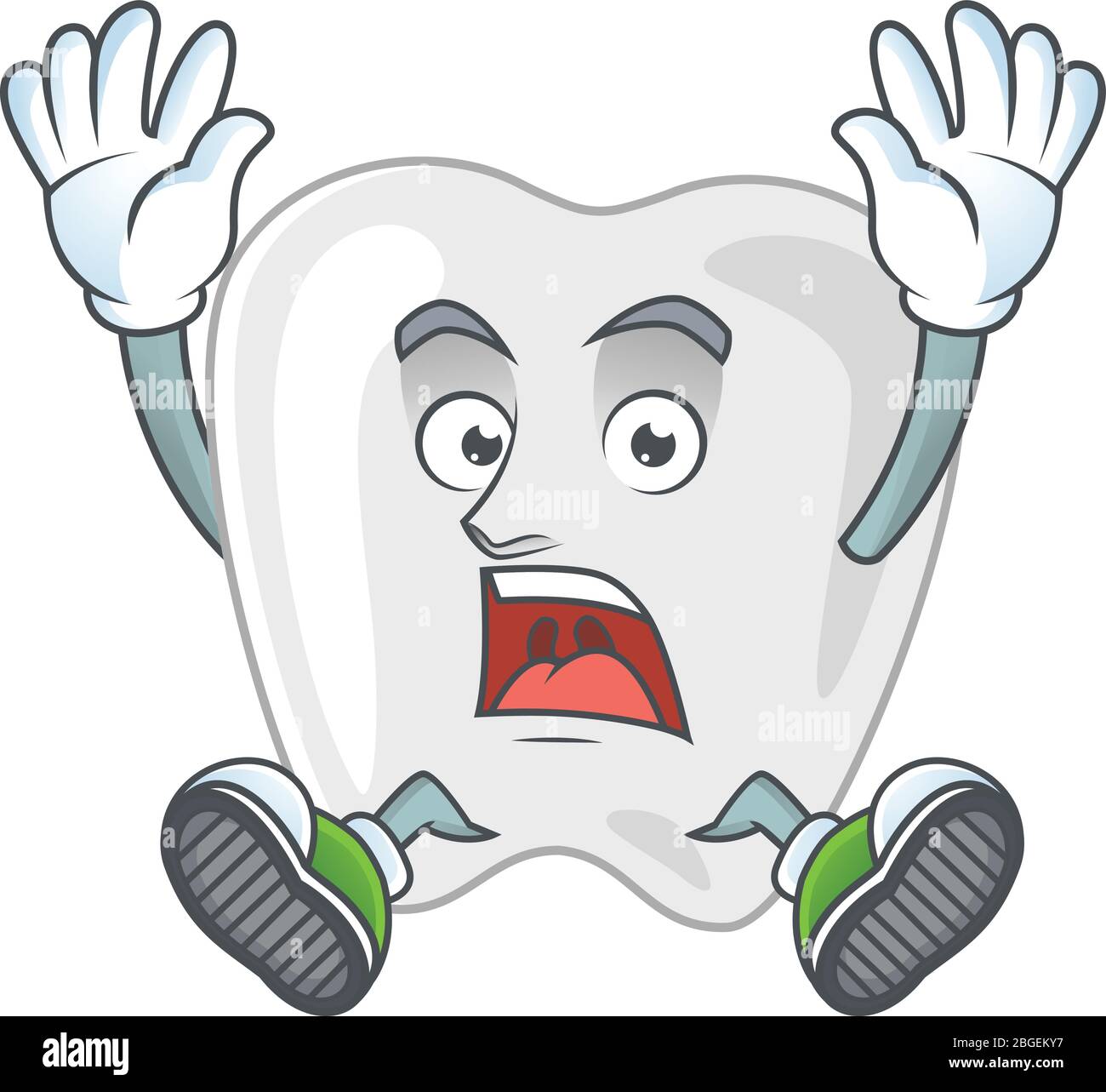 Teeth cartoon character design showing shocking gesture Stock Vector ...