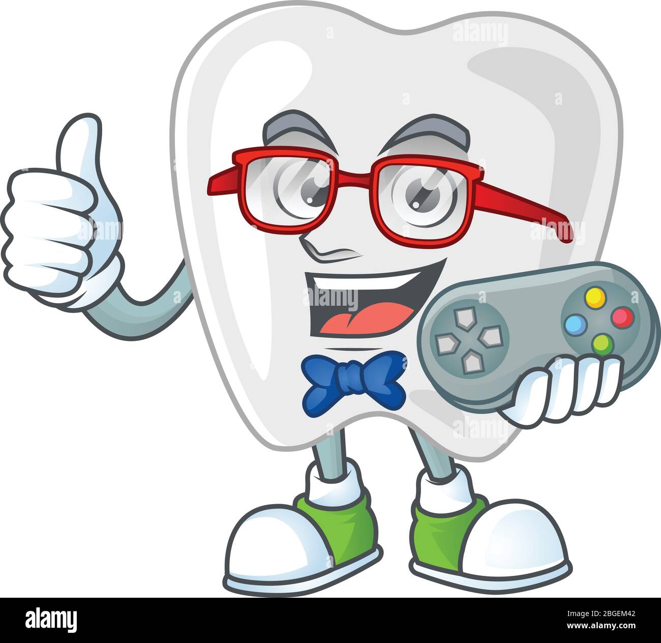 Teeth talented gamer mascot design play game with controller Stock ...