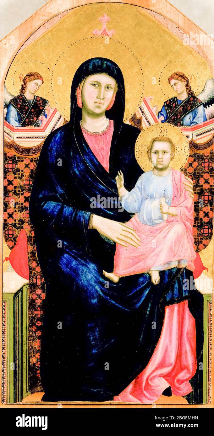 Giotto di Bondone, Madonna and Child, painting, 1295-1300 Stock Photo ...