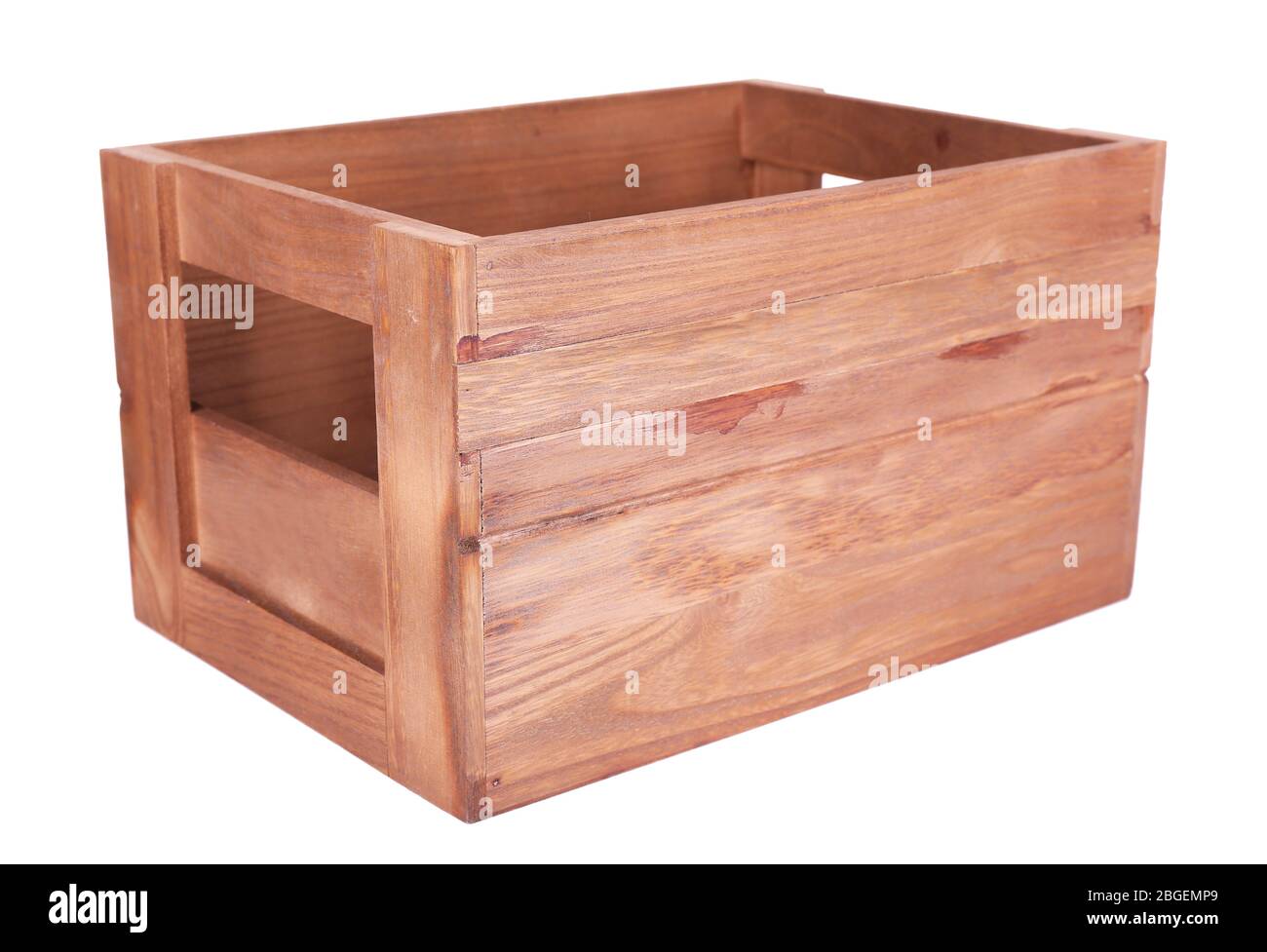 Brown crate isolated on white Stock Photo - Alamy