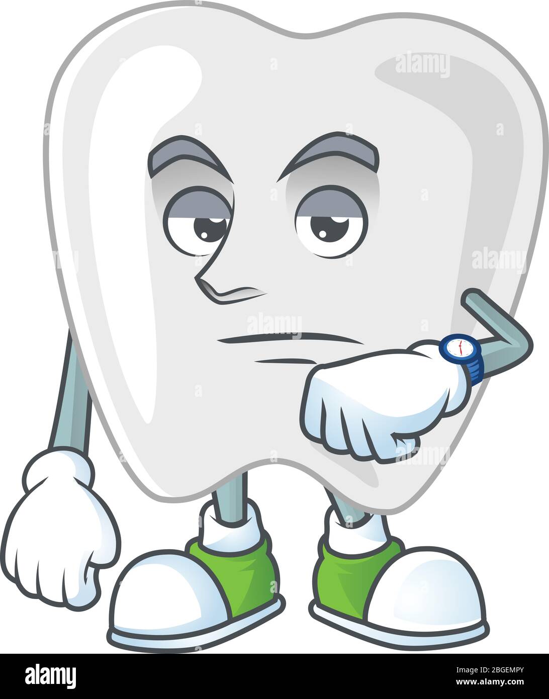 Teeth with waiting gesture cartoon mascot design concept Stock Vector ...