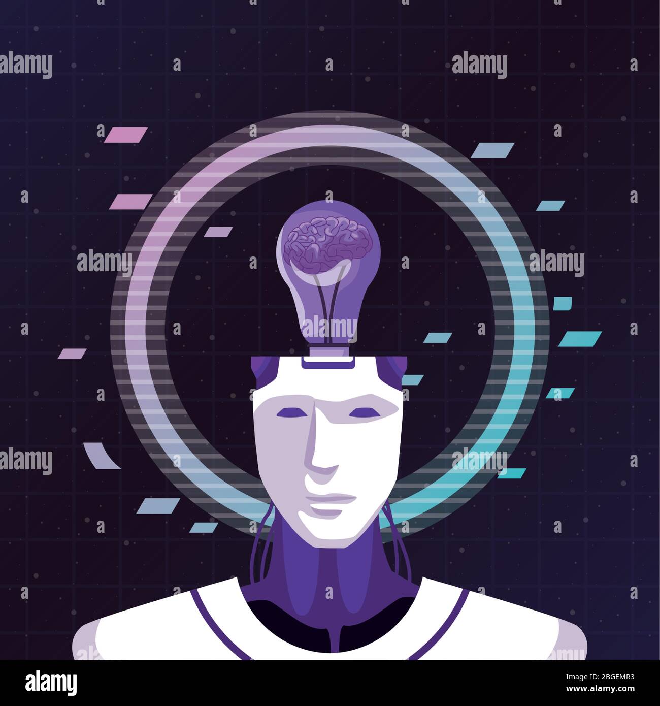 cyber punk poster with humanoid robot Stock Vector Image & Art - Alamy