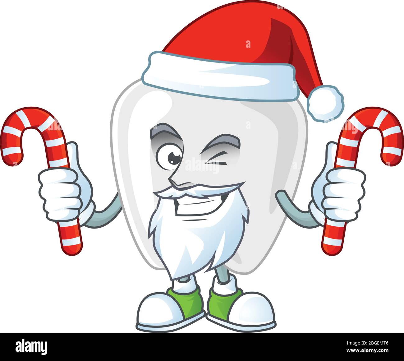 Teeth humble Santa Cartoon character having candies Stock Vector Image ...