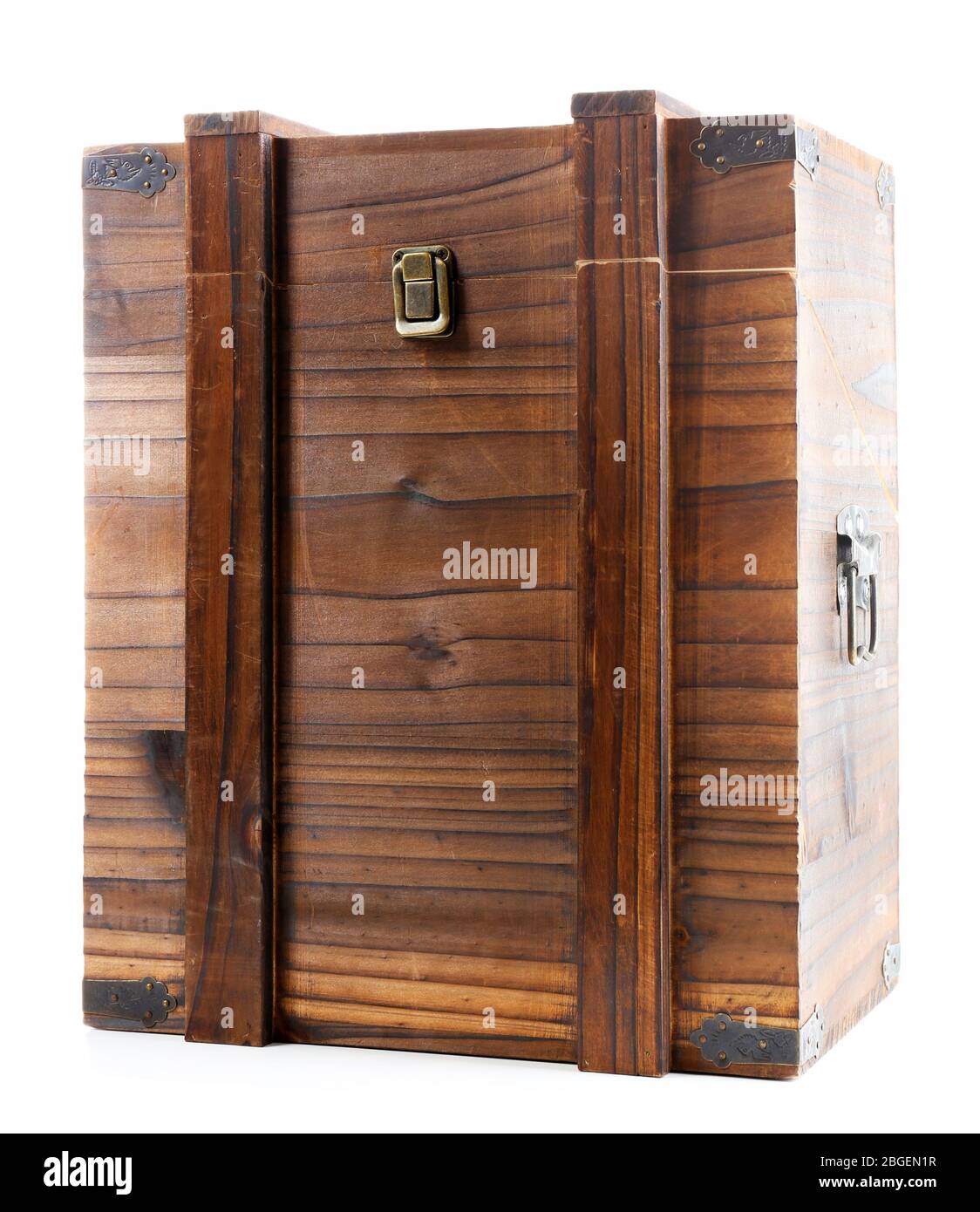 Wooden box isolated on white Stock Photo - Alamy