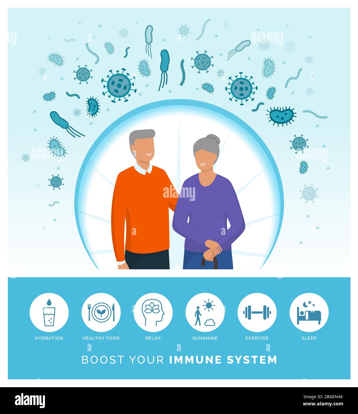 Seniors boosting their immune system and following a healthy lifestyle ...