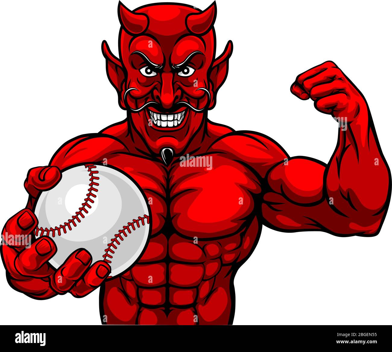Red Devils Baseball Logo