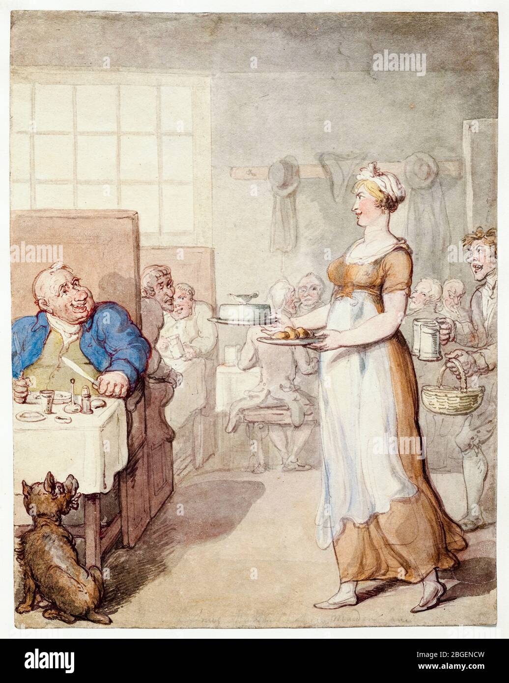 Thomas Rowlandson, Mutton Chops in Maiden Lane, drawing circa 1798-1810 ...