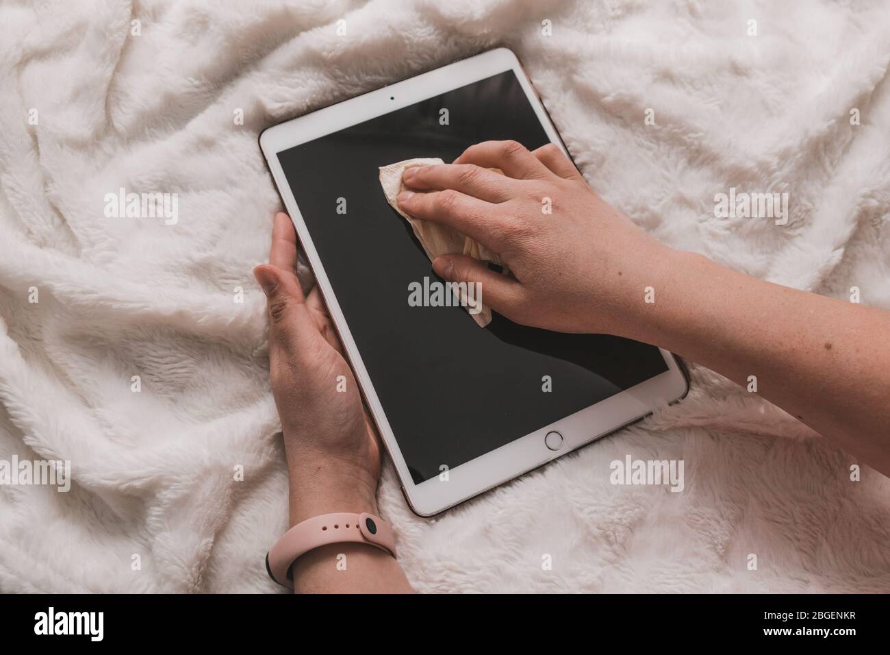 Cleaning tablet screen microfiber cloth hi-res stock photography and ...