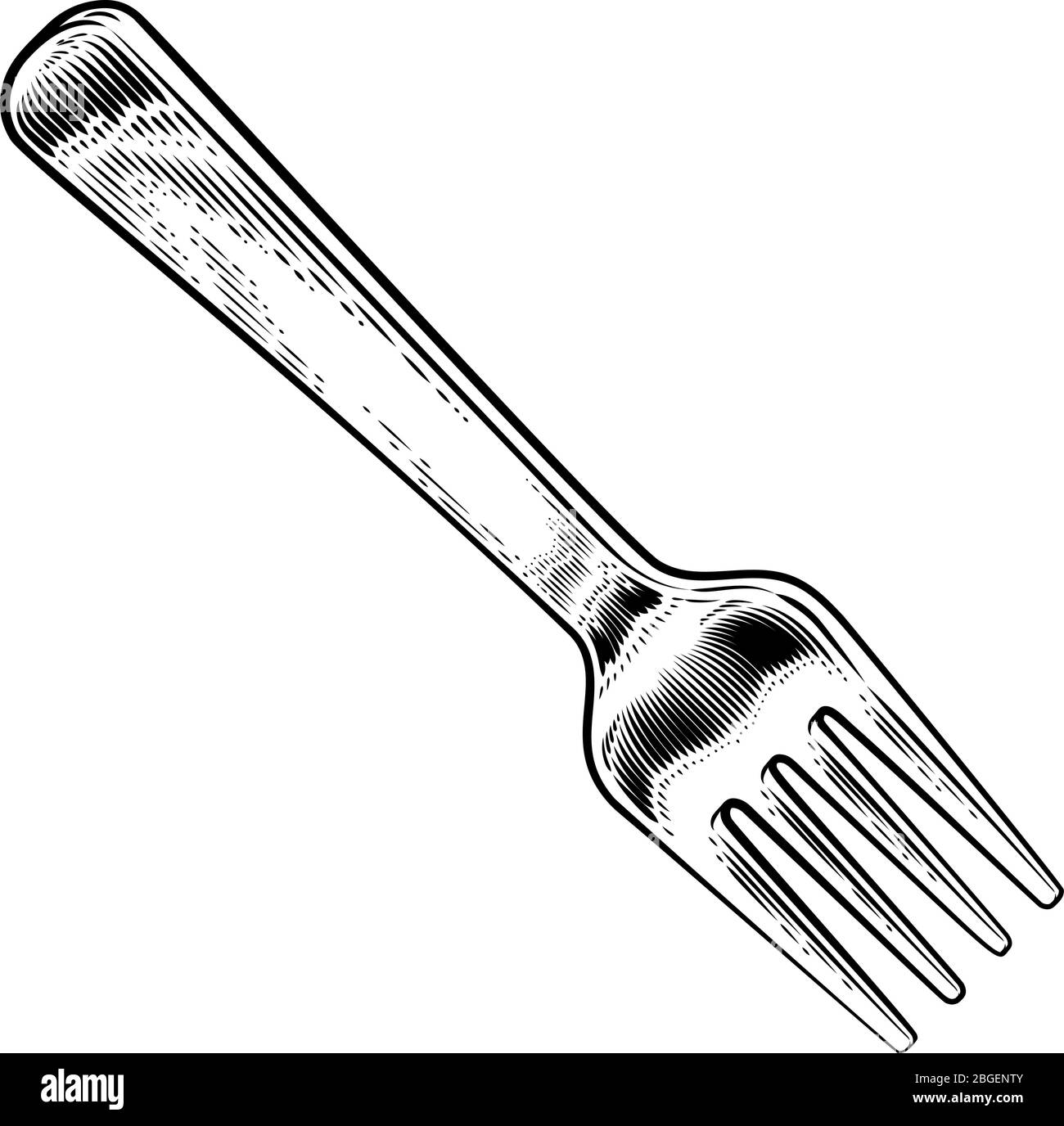 Vintage etching cutlery Cut Out Stock Images & Pictures - Alamy