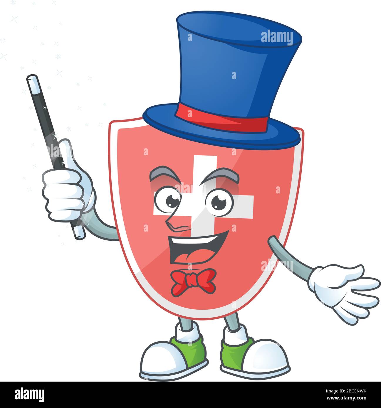 Talented medical shield Magician cartoon design style Stock Vector ...