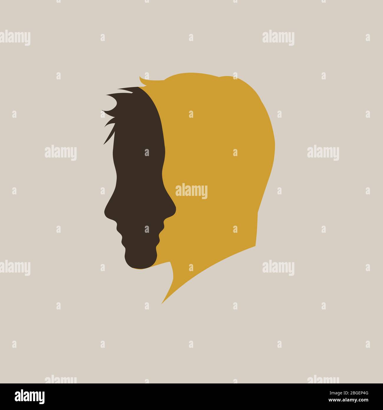 Duplicate faces Stock Vector Images - Alamy