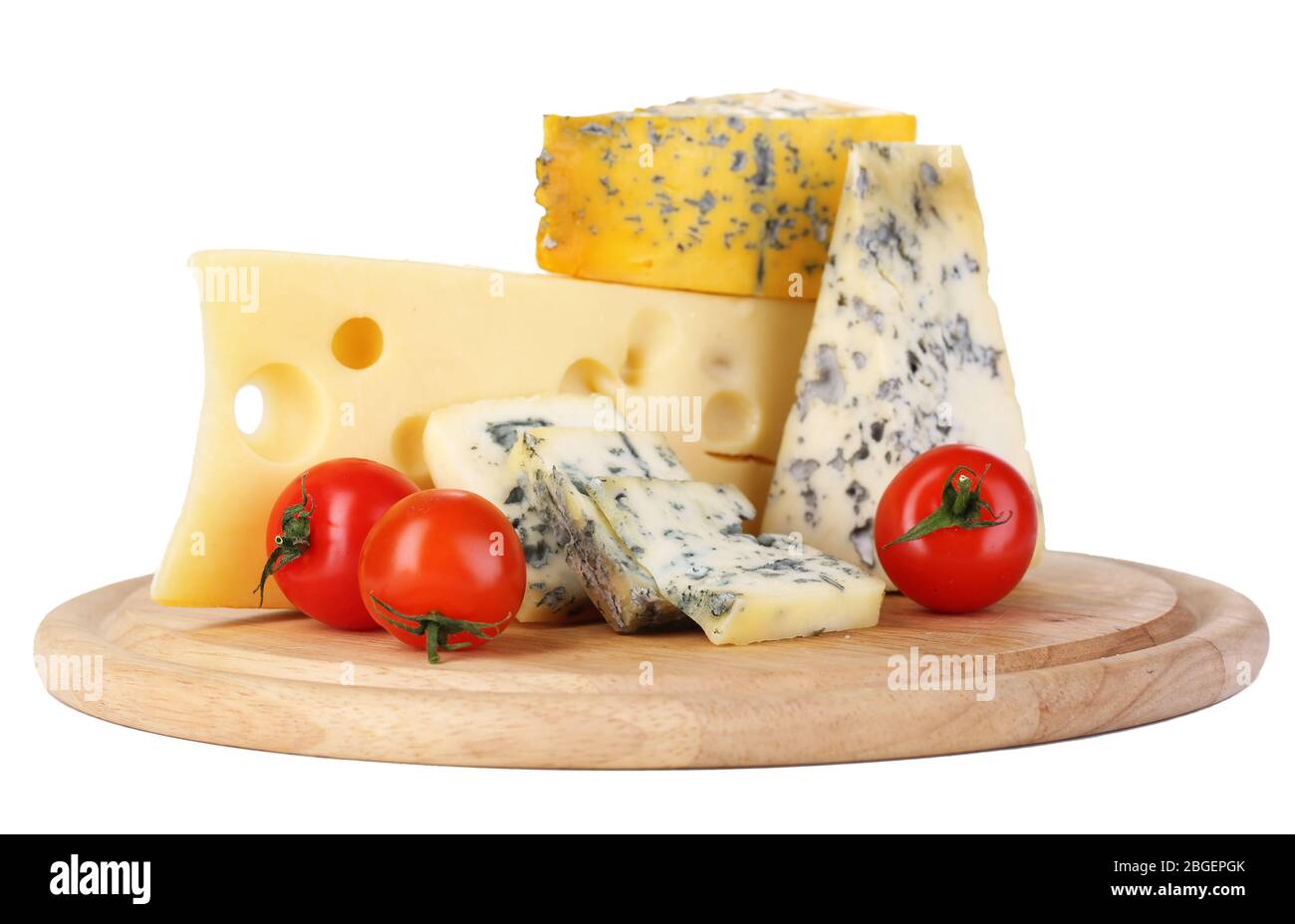 Different kinds of cheese isolated on white Stock Photo - Alamy