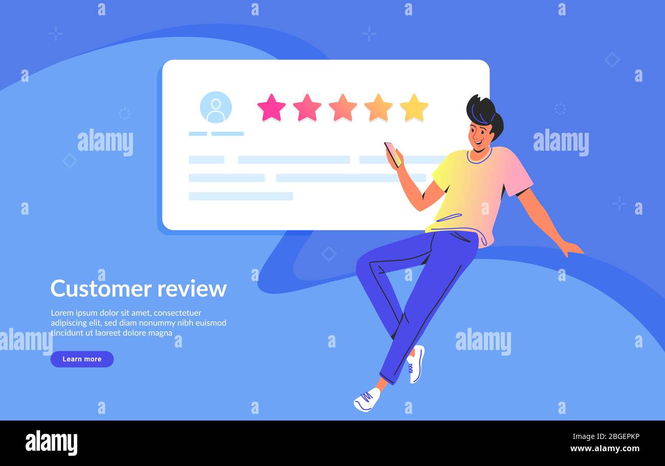 Customer review and user testimonials fulfilled form Stock Vector Image ...