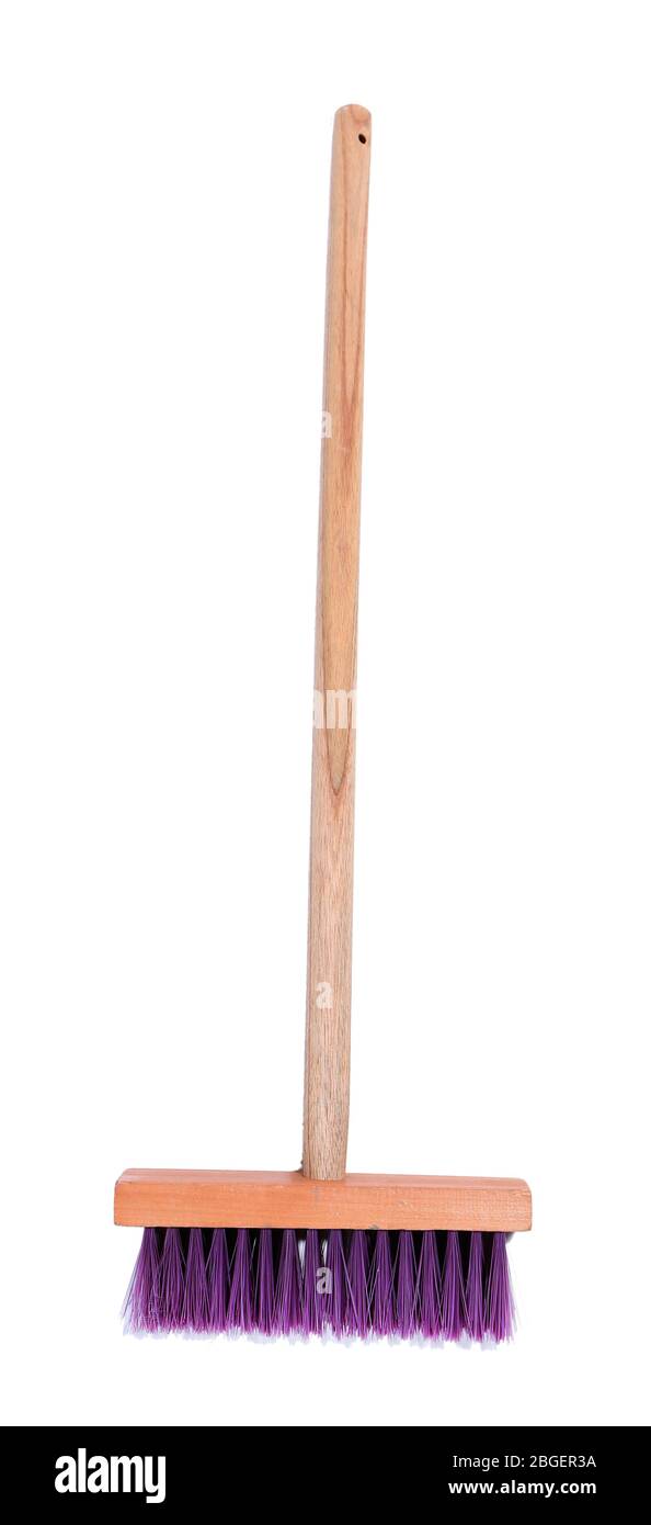 Colorful broom isolated on white Stock Photo - Alamy