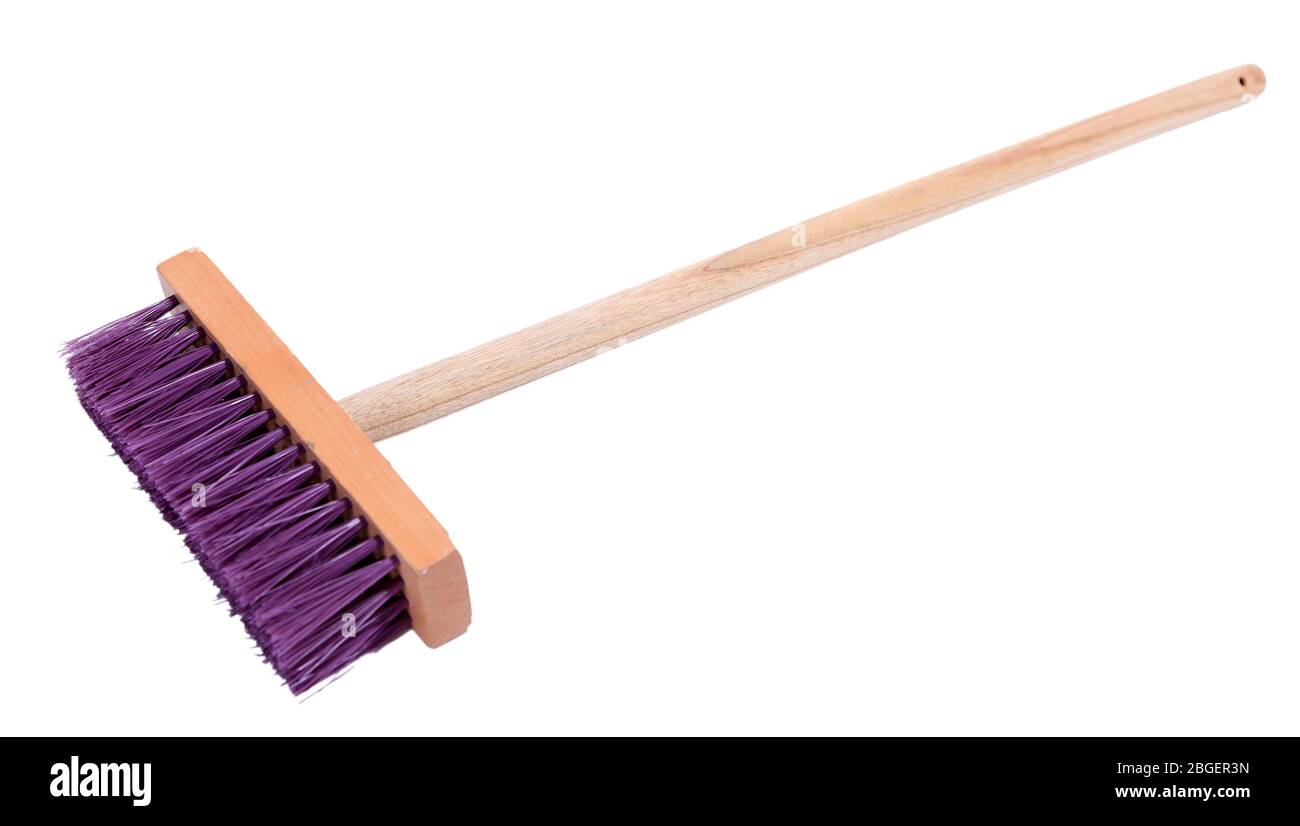 Colorful broom isolated on white Stock Photo - Alamy