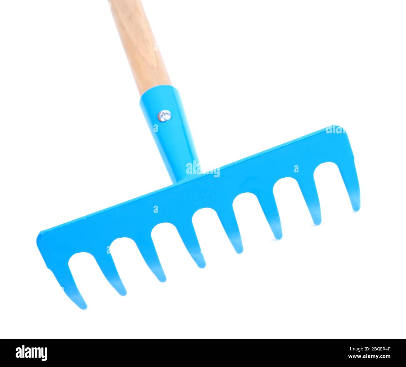 Garden rake isolated on white Stock Photo - Alamy