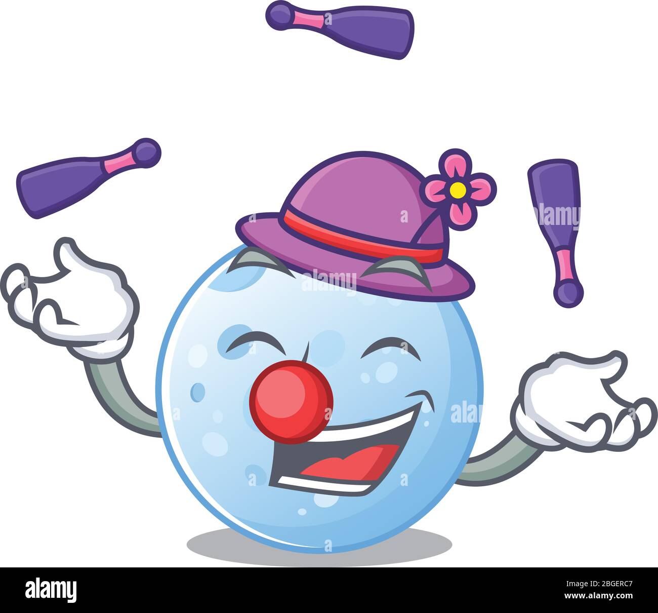 An attractive blue moon cartoon design style playing juggling Stock ...
