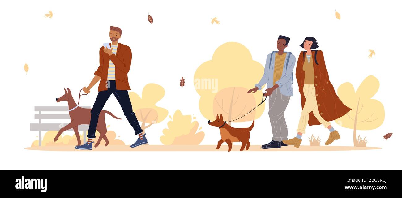 Dog walk in the countryside Stock Vector Images - Alamy