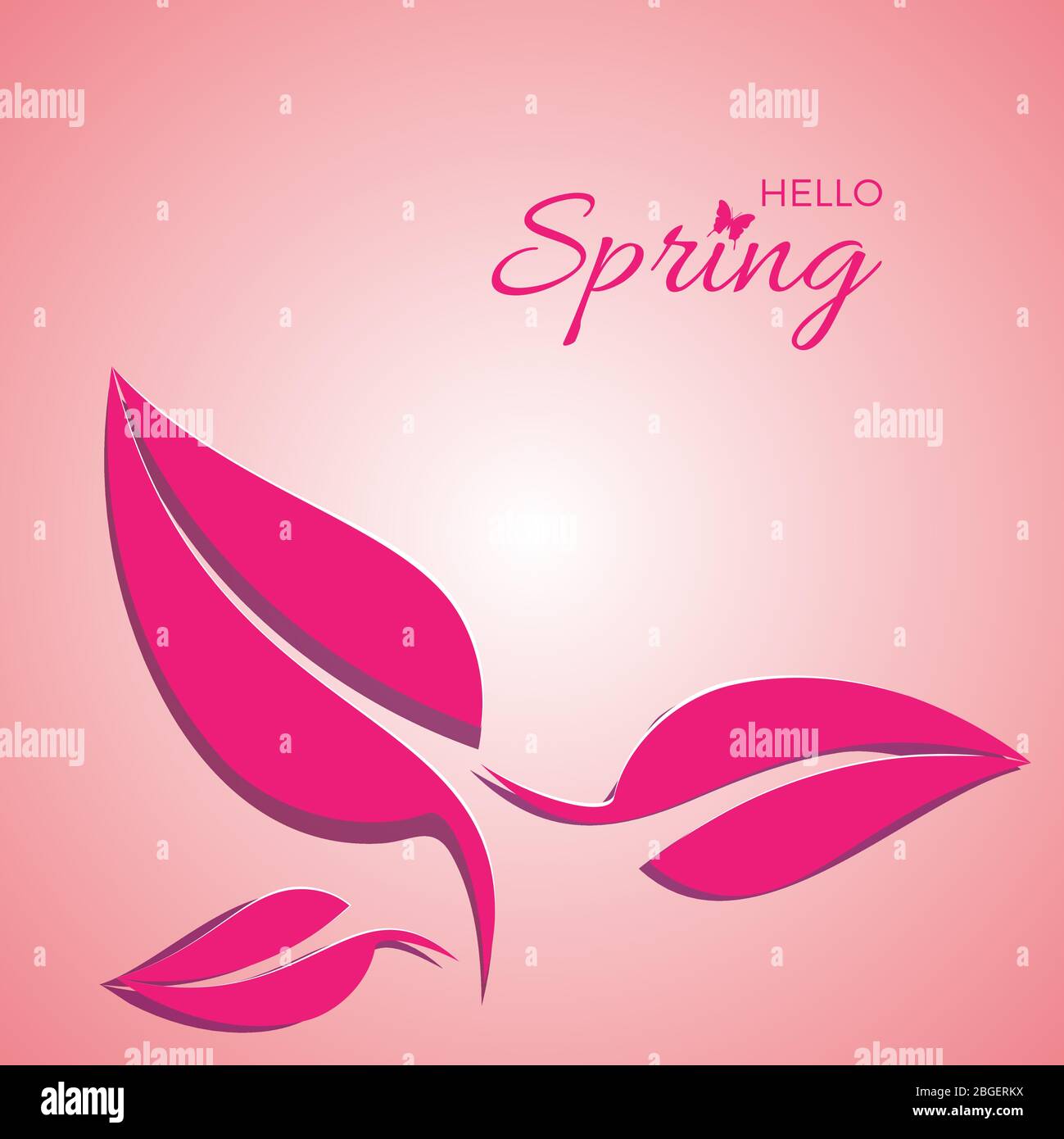 Spring design background. Card for spring season with frame and leaves ...
