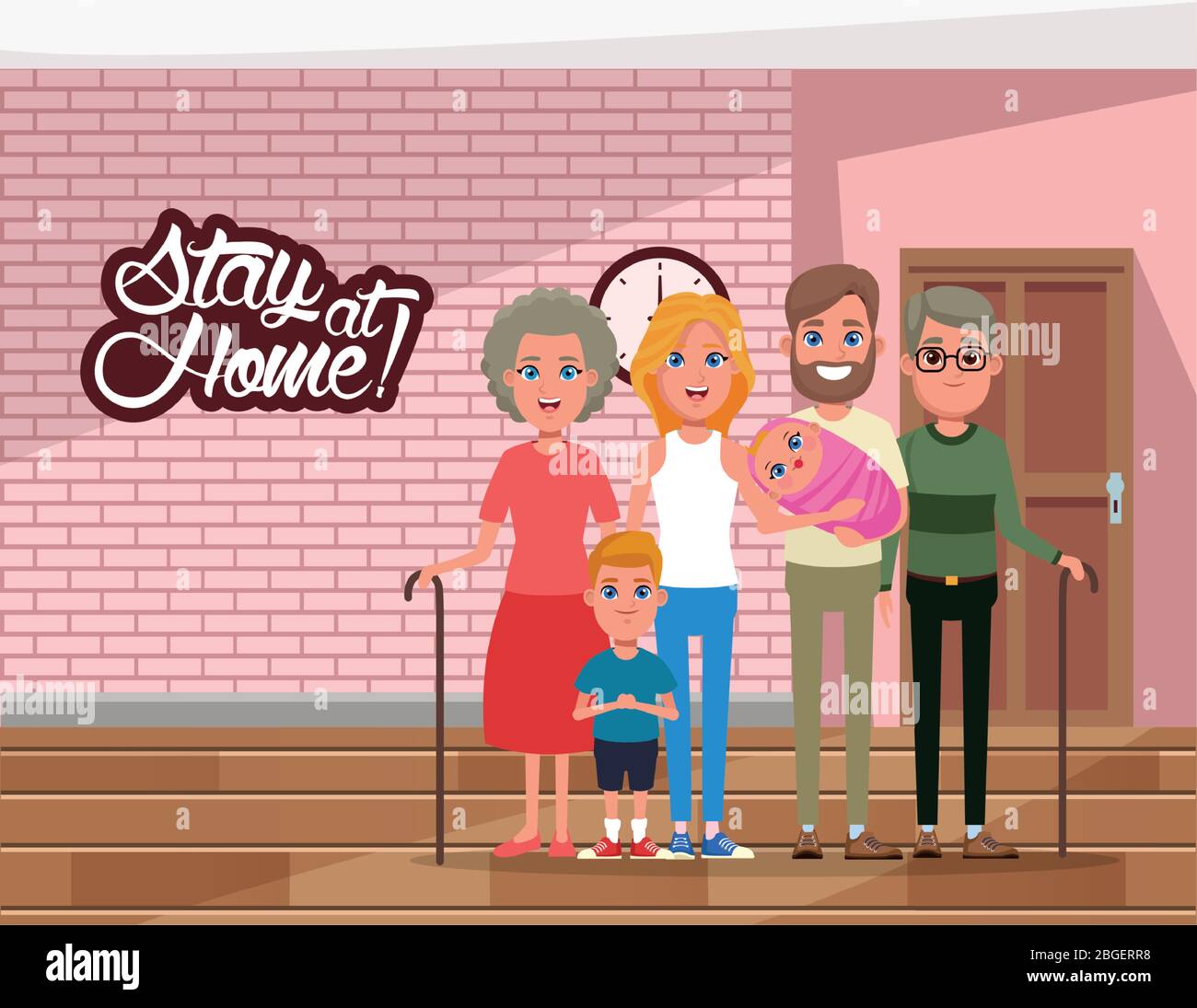 stay at home campaign with family members Stock Vector Image & Art - Alamy