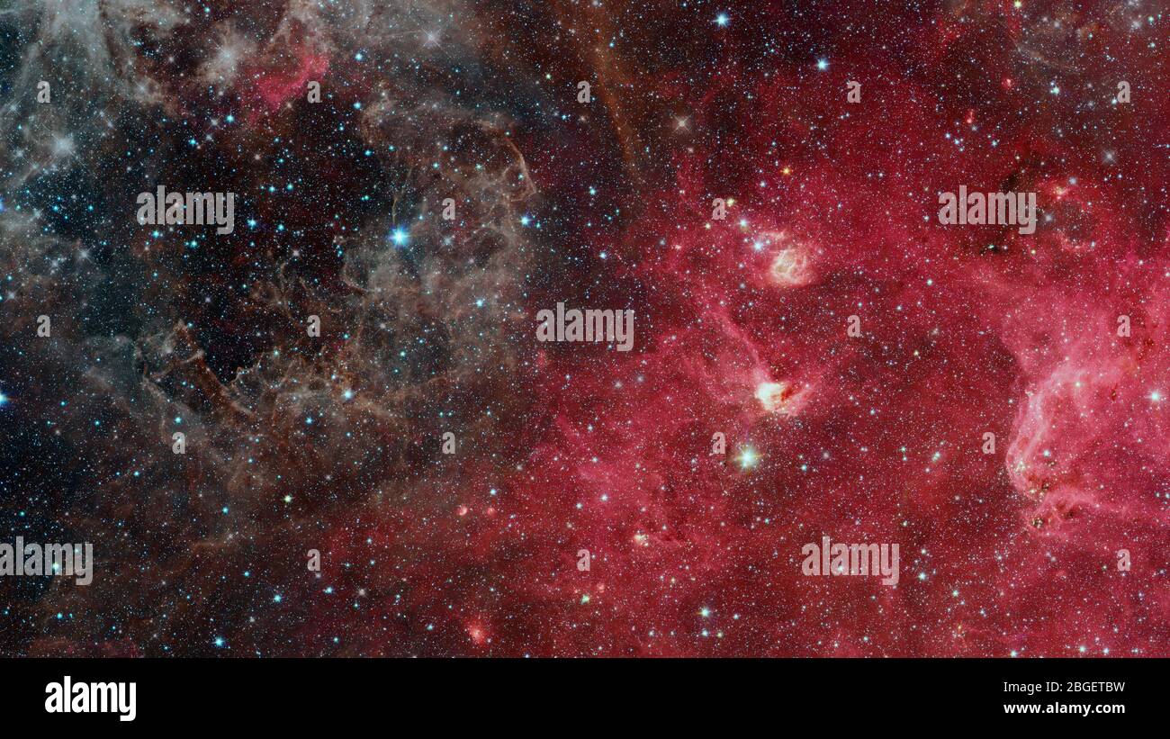Nebula and stars in deep space, glowing mysterious universe. Elements ...